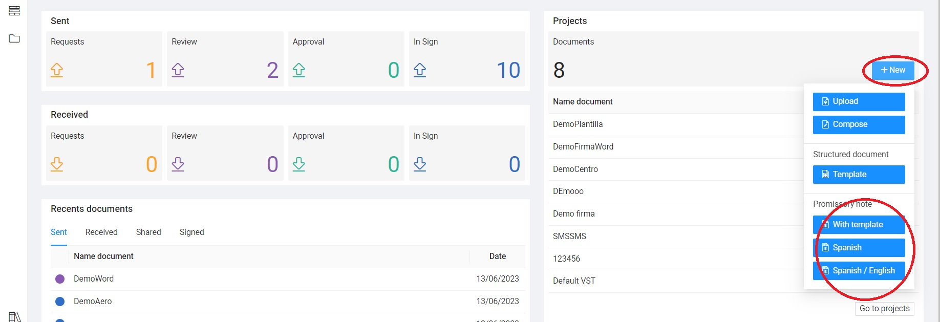 New Electronic Promissory Note – Interfirma English